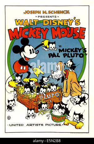 Walt Disney, 1930s with Mickey Mouse silhouette Stock Photo - Alamy