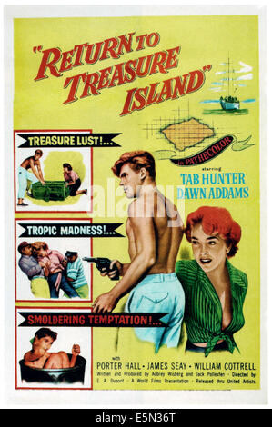 RETURN TO TREASURE ISLAND, from left, Dawn Addams, Tab Hunter, 1954 Stock Photo - Alamy