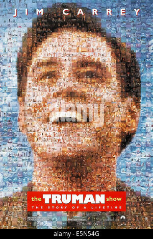 THE TRUMAN SHOW poster for 1998 Paramount film with Jim Carrey Stock ...