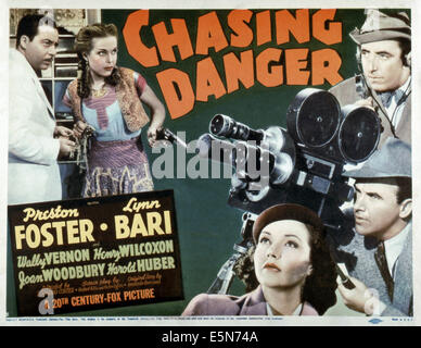 CHASING DANGER, from left, Lynn Bari, Wally Vernon, Preston Foster, 1939, TM & Copyright ©20th ...