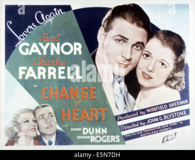 CHANGE OF HEART, James Dunn, Janet Gaynor, 1934, (c) 20th Century Fox ...