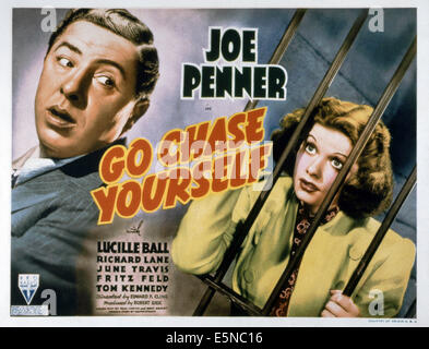 GO CHASE YOURSELF, Joe Penner, Lucille Ball, 1938 Stock Photo - Alamy
