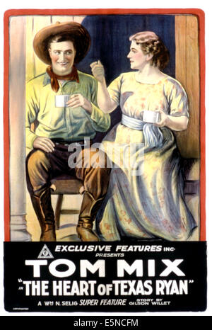 THE HEART OF TEXAS RYAN, Tom Mix (right), 1917 Stock Photo - Alamy