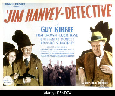 JIM HANVEY, DETECTIVE, Lucie Kaye, Tom Brown, Guy Kibbee, Edward Gargan ...