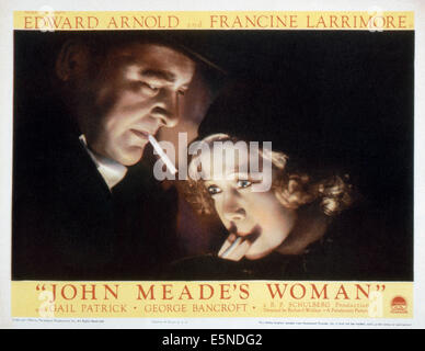JOHN MEADE'S WOMAN, from left: Edward Arnold, Gail Patrick, 1937 Stock ...
