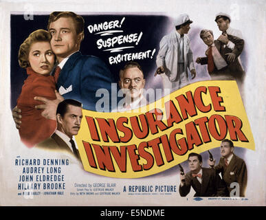 INSURANCE INVESTIGATOR, from left: Audrey Long, Roy Gordon, Richard ...