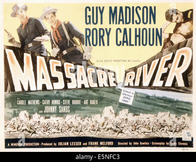 MASSACRE RIVER, from left: Guy Madison, Rory Calhoun, 1949 Stock Photo ...