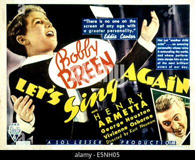 LET'S SING AGAIN, Bobby Breen, 1936 Stock Photo - Alamy