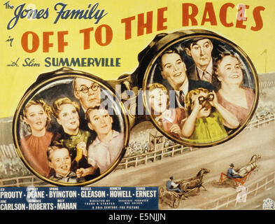 OFF TO THE RACES, from left: Spring Byington, Jed Prouty, Billy Mahan ...