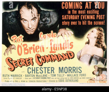 SECRET COMMAND, US poster art top, from left: Pat O'Brien, Carole ...