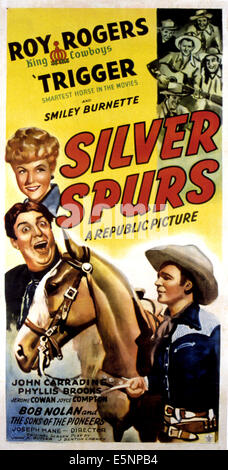 SILVER SPURS, Smiley Burnette, Roy Rogers, Phyllis Brooks, Trigger, 1943 Stock Photo - Alamy