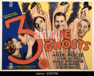 THREE LIVE GHOSTS, from left: Robert Montgomery, Joan Bennett, 1929 Stock Photo - Alamy