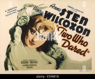 TWO WHO DARED, (aka A WOMAN ALONE), from left: Anna Sten, Henry ...