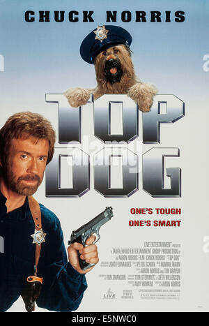 TOP DOG, Reno the dog, Chuck Norris, 1995.©Live Entertainment/courtesy ...