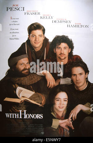 WITH HONORS, from left, Patrick Dempsey, Brendan Fraser, Moira Kelly ...