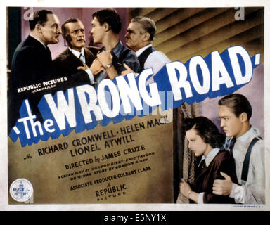 THE WRONG ROAD, Richard Cromwell, Helen Mack, 1937 Stock Photo - Alamy