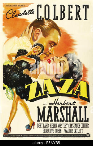 ZAZA, from left: Claudette Colbert, Genevieve Tobin, Maurice Murphy ...
