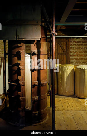 Bales with harvested hops flowers in the Hop Museum about the ...