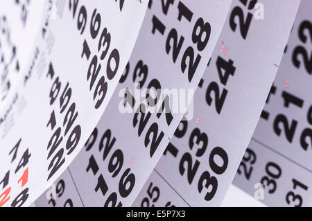 The image shows some open calendar pages Stock Photo - Alamy