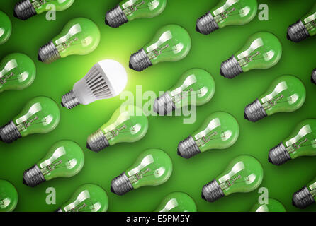 Business concept. On a green background, in the hands of a person ...