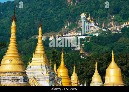 Nget Pyaw Taw Pagoda below entrance to Shwe Oo Min Natural Cave Pagoda ...