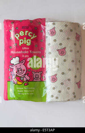 Packet of Marks & Spencer Percy Pig biscuits undone to show contents ...