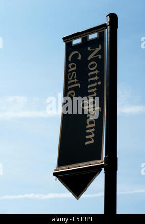 Nottingham Castle signpost Stock Photo - Alamy