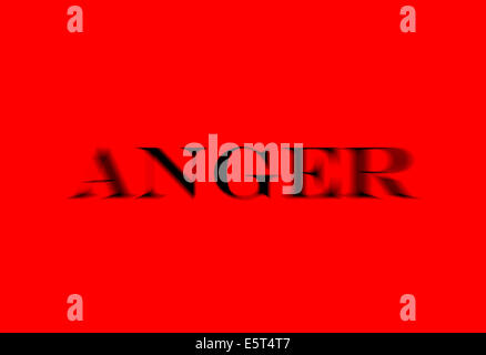 a sign in red describing anger Stock Photo - Alamy