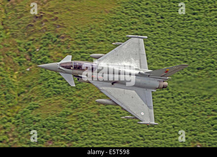 RAF Typhoon (Eurofighter) flying low level in Wales Stock Photo - Alamy