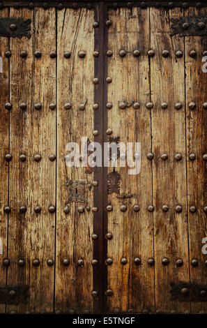 Old wooden doors. Old heavy wood door Stock Photo - Alamy
