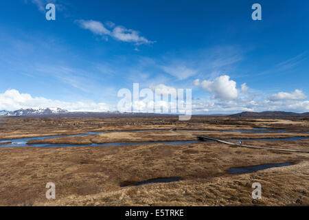 Icelandic landscape near Almannagja rift, on the Golden Circle ...