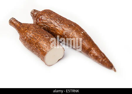 Yuka vegetable isolated on a white studio background Stock Photo - Alamy
