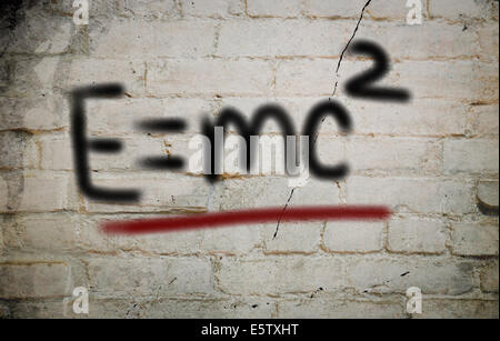 E=mc2 Albert Einsteins physical formula are on black background, mass ...