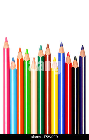 crayons isolated / Color pencils or wood crayons isolated on white ...
