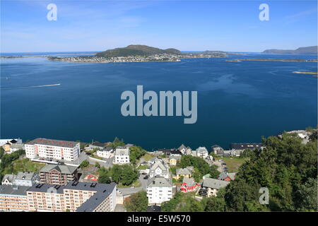 Valderoy Island from the Fjellstua Viewpoint on top of the mount Aksla ...