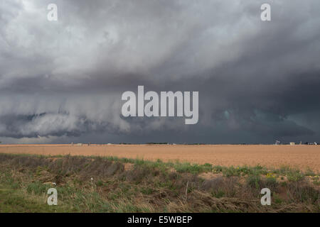 A power supercell thunderstorm with a rain wrapped EF-1 tornado bears ...
