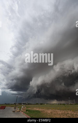 A power supercell thunderstorm with a rain wrapped EF-1 tornado bears ...