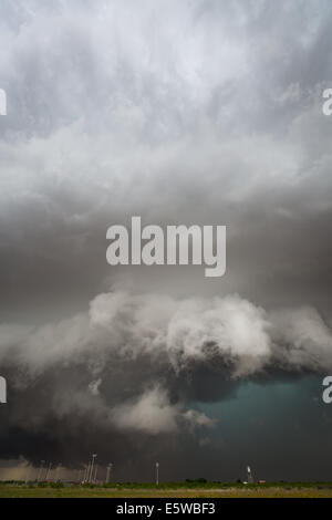 A power supercell thunderstorm with a rain wrapped EF-1 tornado bears ...