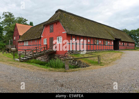 Reconstructed Viking house, Viking Center Fyrkat, Fyrkat, Hobro ...