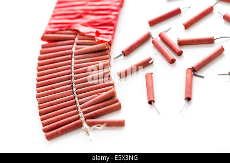 Roll of firecrackers on a white background Stock Photo: 72488720 - Alamy