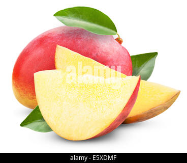 leaves mango on white background, clipping path Stock Photo - Alamy