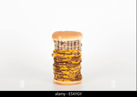 Cheese Burger Tower Stock Photo - Alamy