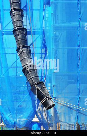 Construction waste Garbage Chute, tube to trash with Many windows on ...
