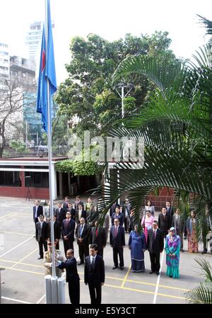 Dhaka, Bangladesh. 7th August, 2014. Raising the ASEAN flag at the ...