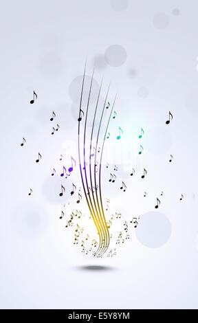 abstract background with music notes lights and bokeh Stock Photo - Alamy