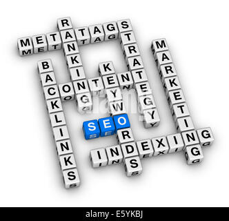 SEO search engine optimization crossword puzzle Stock Photo - Alamy