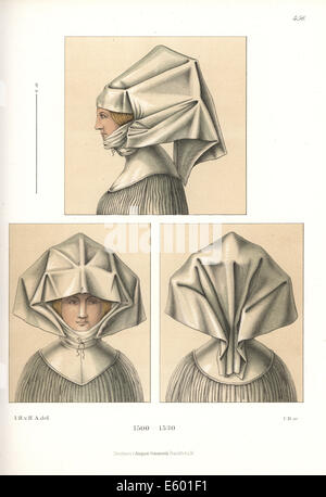 Fashion in the Middle Ages, linen hood from 1510, historical ...