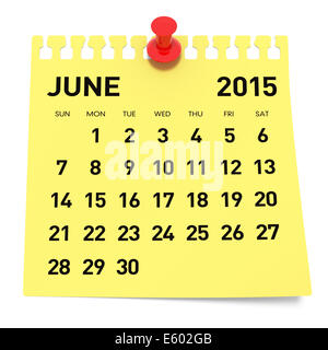 June 2015 - Calendar Stock Photo - Alamy