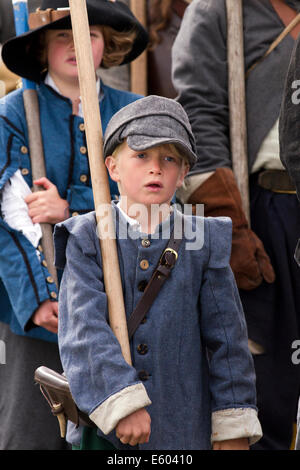 Reenactors dressed in the uniforms of Major Plauche's Battalion, who ...