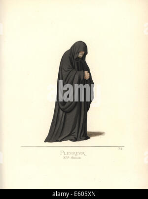 Professional funeral weeper, 14th century. He wears mourning robes in ...